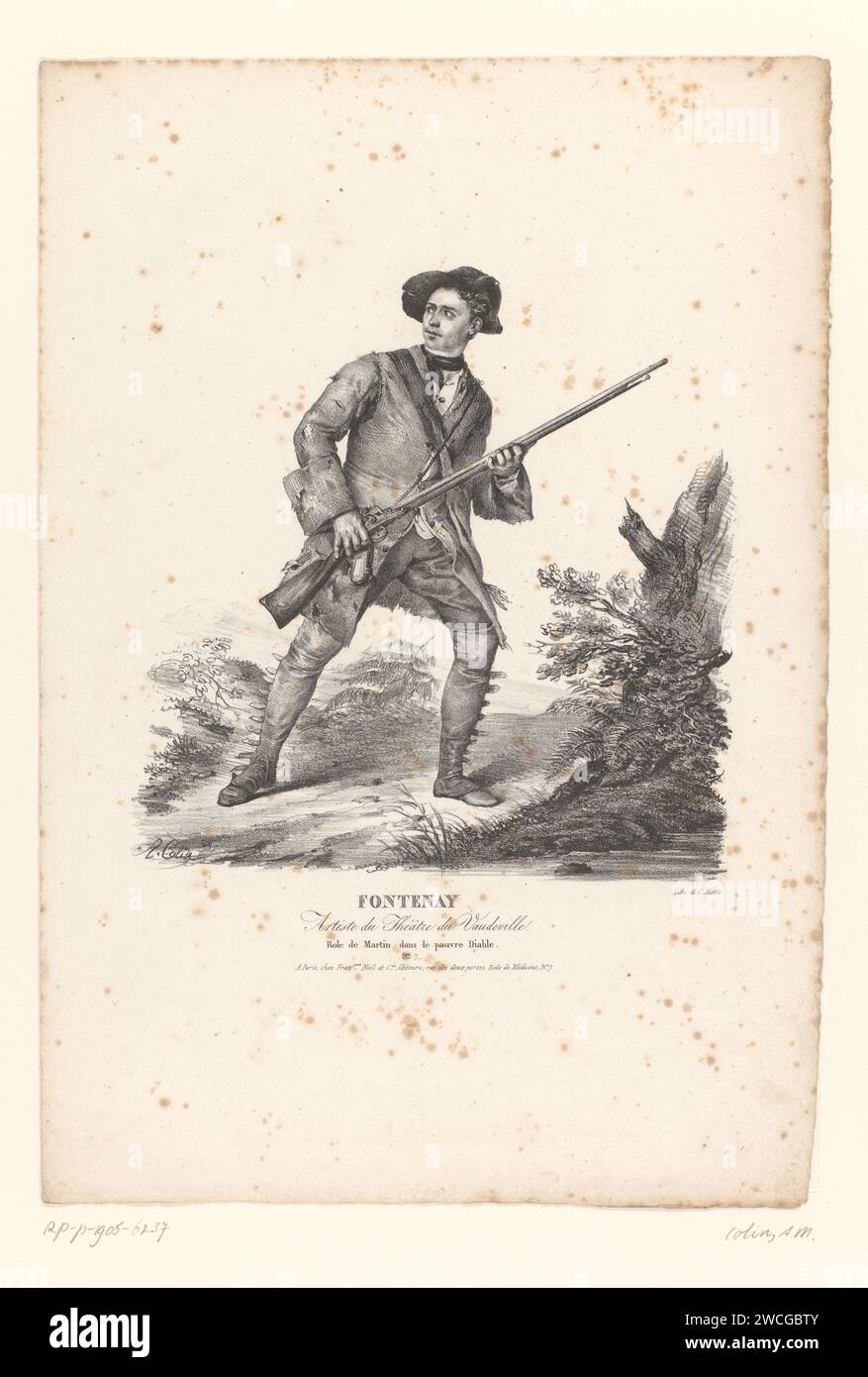 Portret van Jean-Baptiste Fontenay Als Martin in the poor devil ...