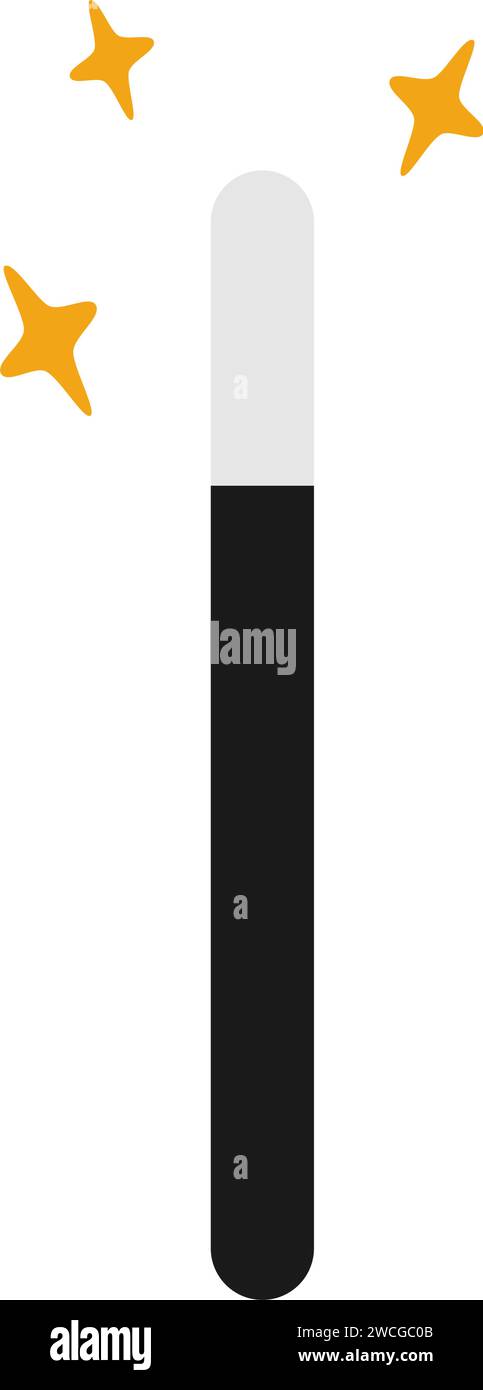 Magic wand with decorative stars. Isolated design elements for poster ...