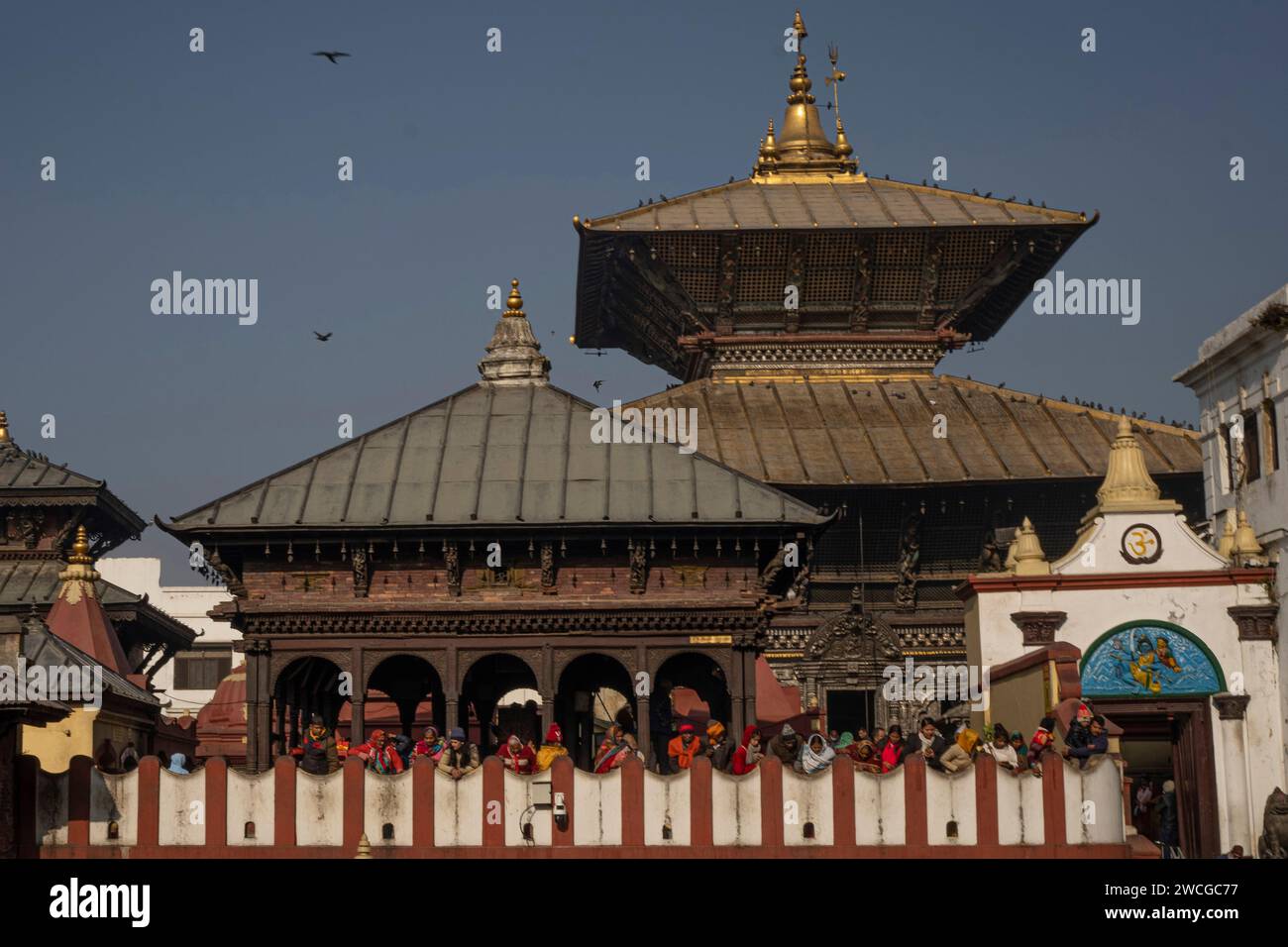 A group of Indian pilgrims visit Pashupatinath temple in Kathmandu ...