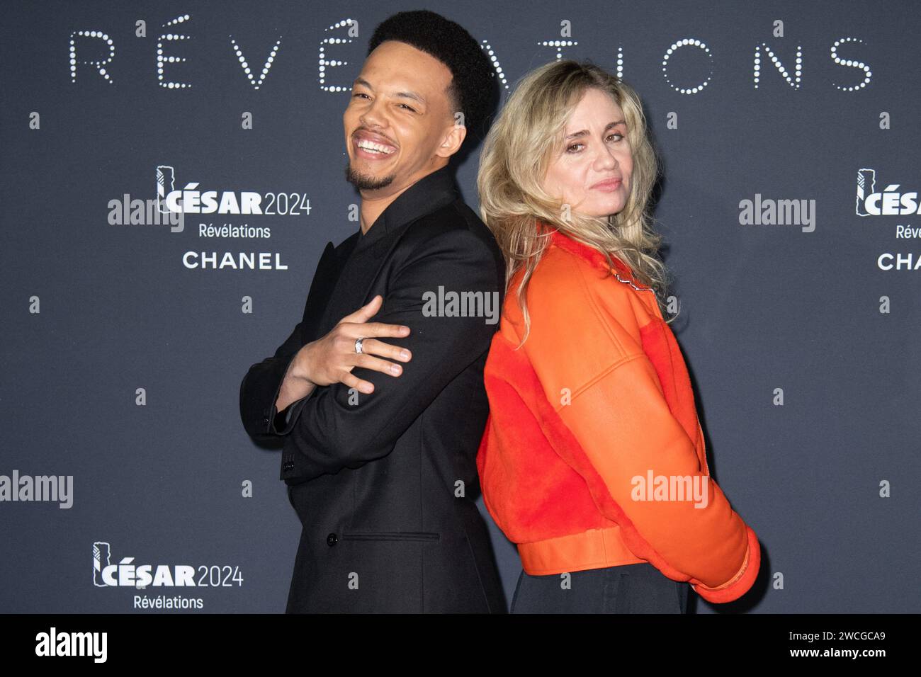 Paris, France. 15th Jan, 2024. Melvin Boomer and Katell Quillevere ...