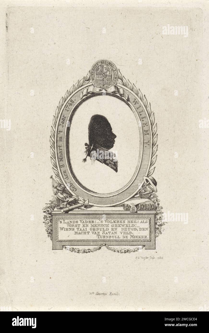 Portrait of Willem V, Prince of Oranje-Nassau, Jan Gerritsz. Visser ...