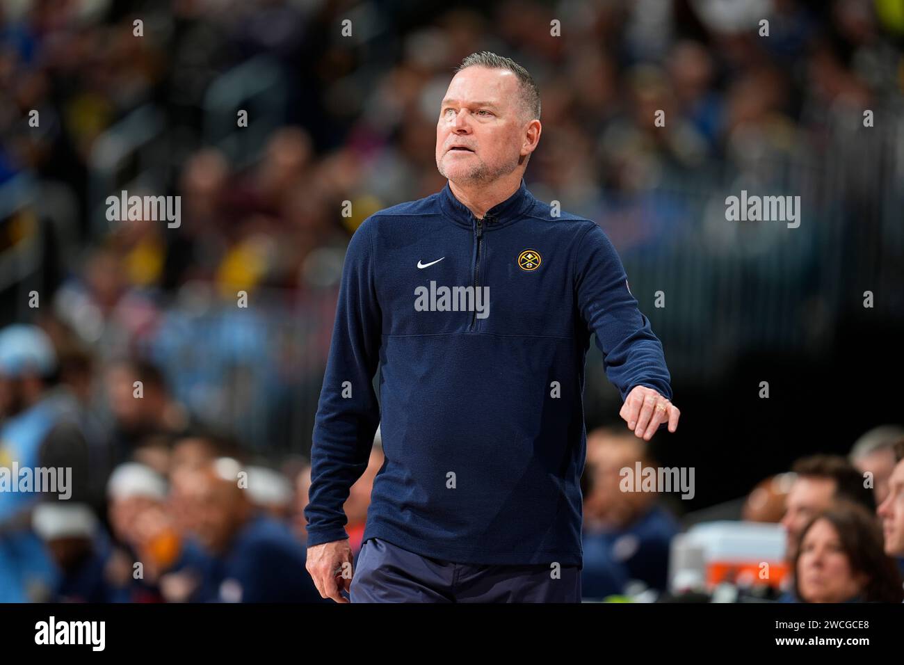 Denver Nuggets head coach Michael Malone () in the second half of an ...