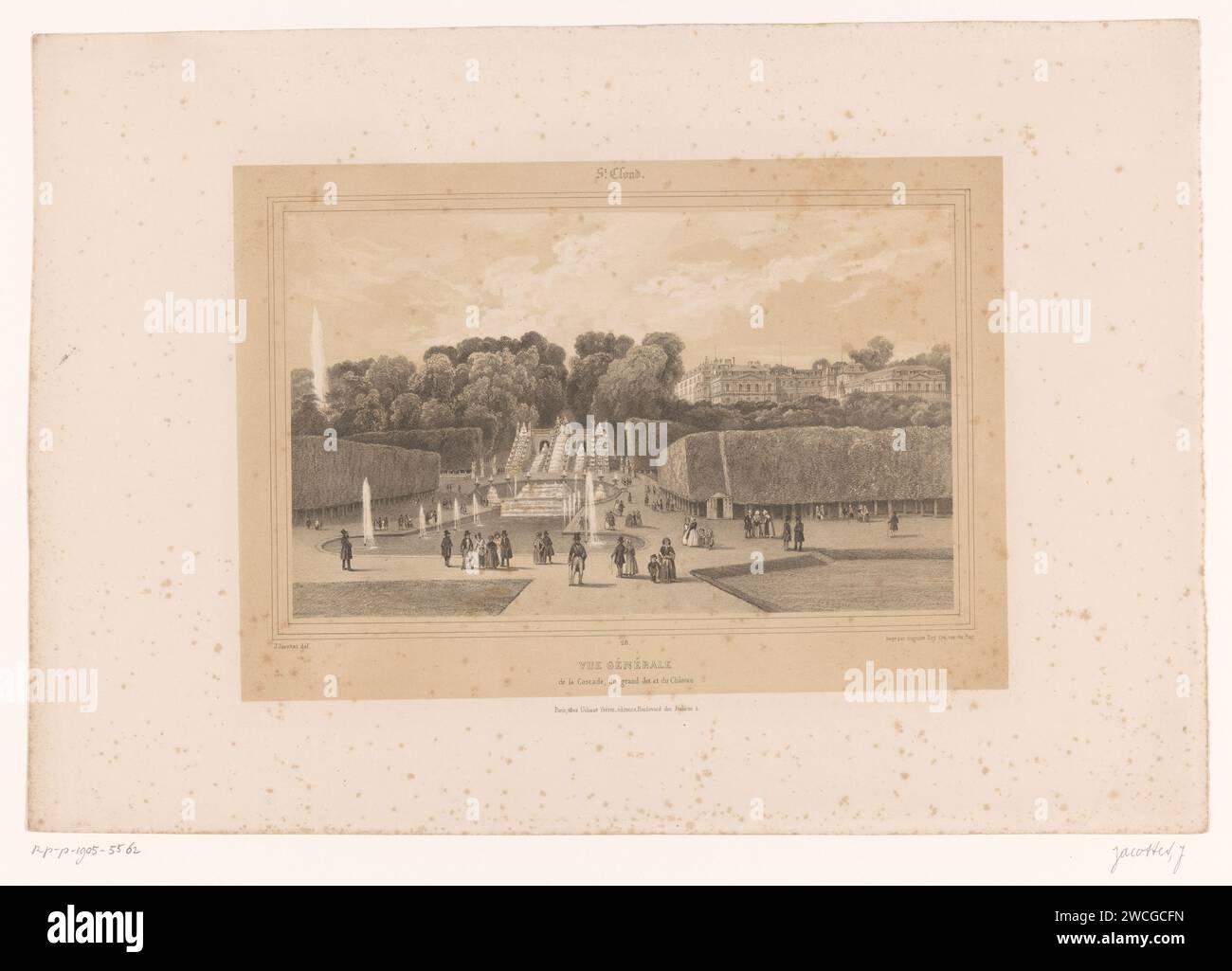 View of the castle of Saint-Cloud in the park of Saint-Cloud, Louis ...