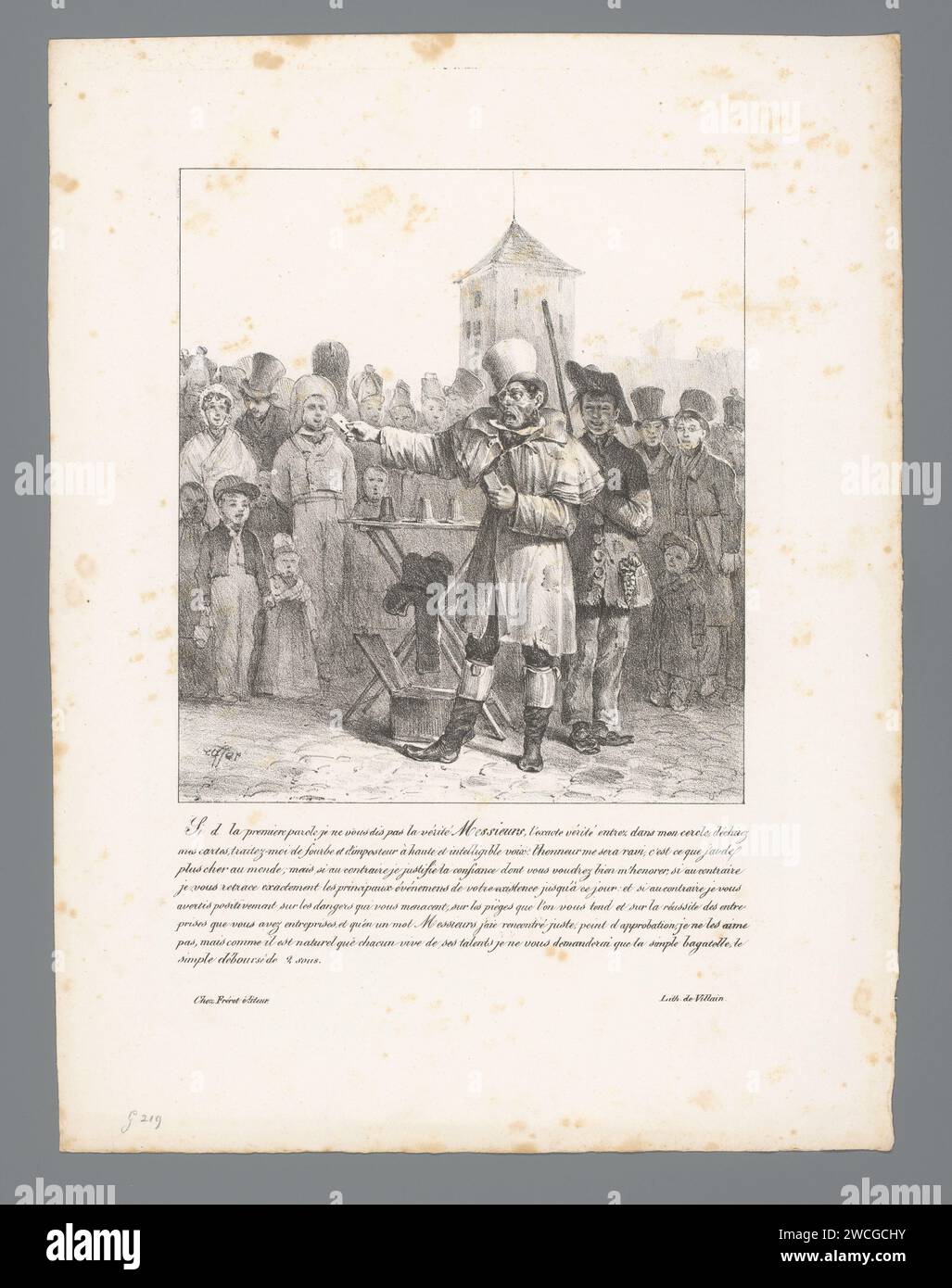 Man with cards in hand addresses the audience, Denis Auguste Marie ...