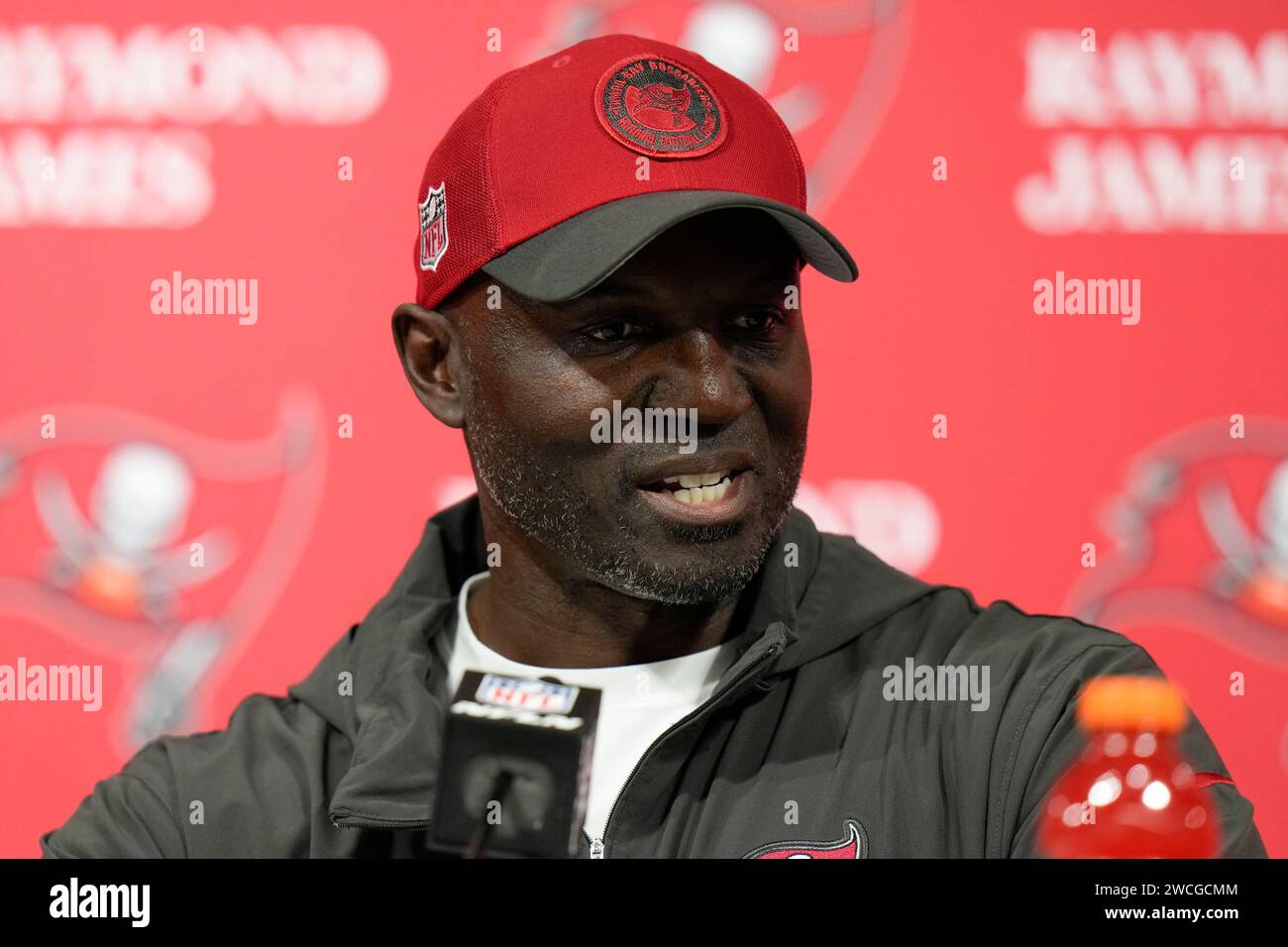 Tampa Bay Buccaneers head coach Todd Bowles talks to reporters ...