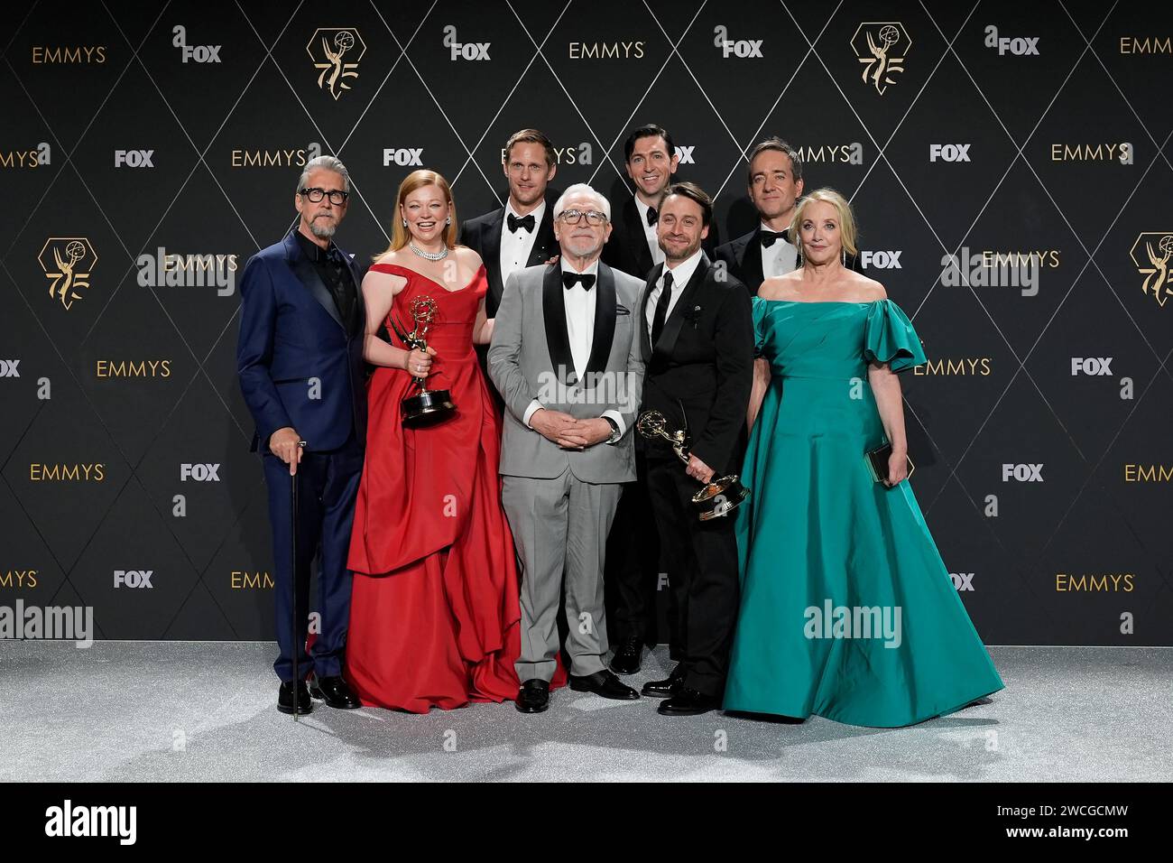 Alan Ruck, from left, Sarah Snook, Alexander Skarsgard, Brian Cox ...