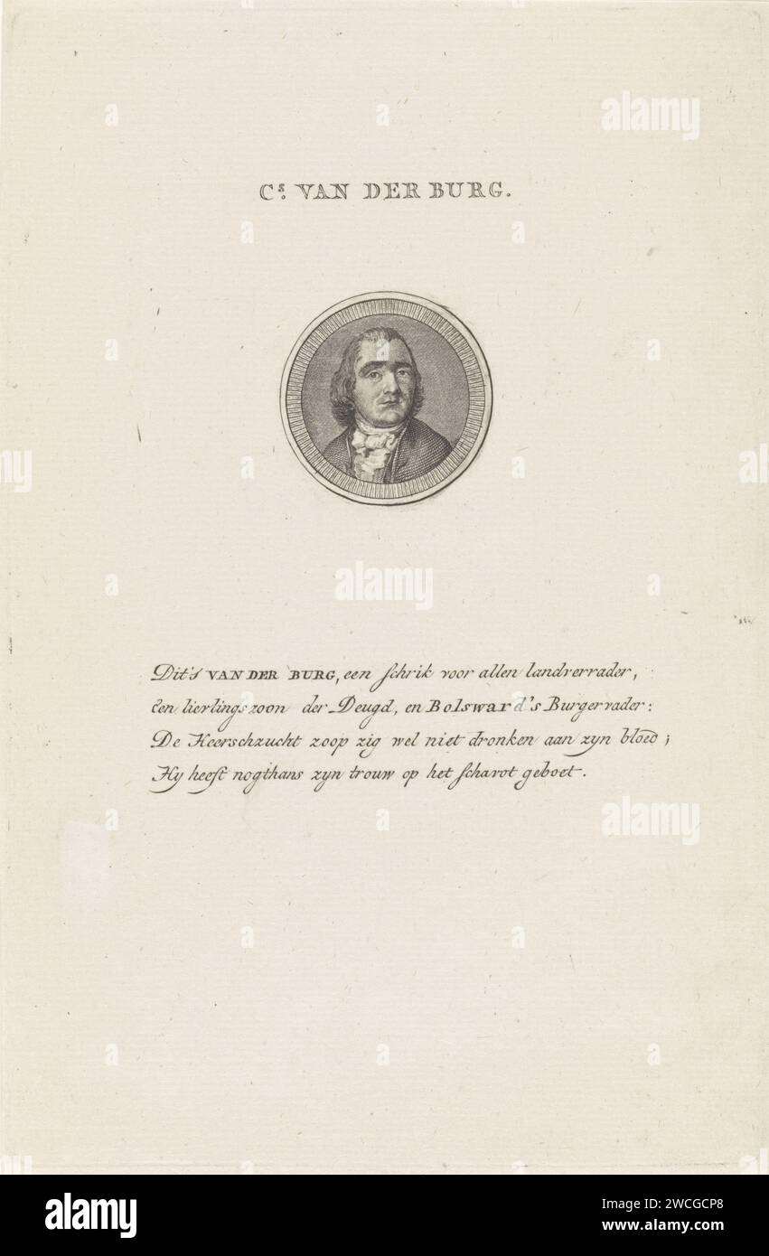 Portrait of Cornelis van der Burg, Abraham Jacobsz. Hulk, 1794 print ...
