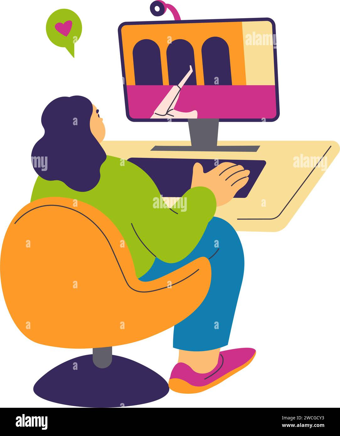 Gamer playing shooter game on computer vector Stock Vector Image & Art ...