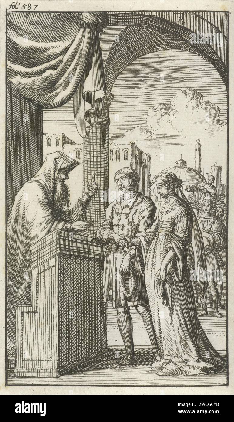 Wedding blessing by a Jewish priest, Jan Luyken, 1685 print Print on ...