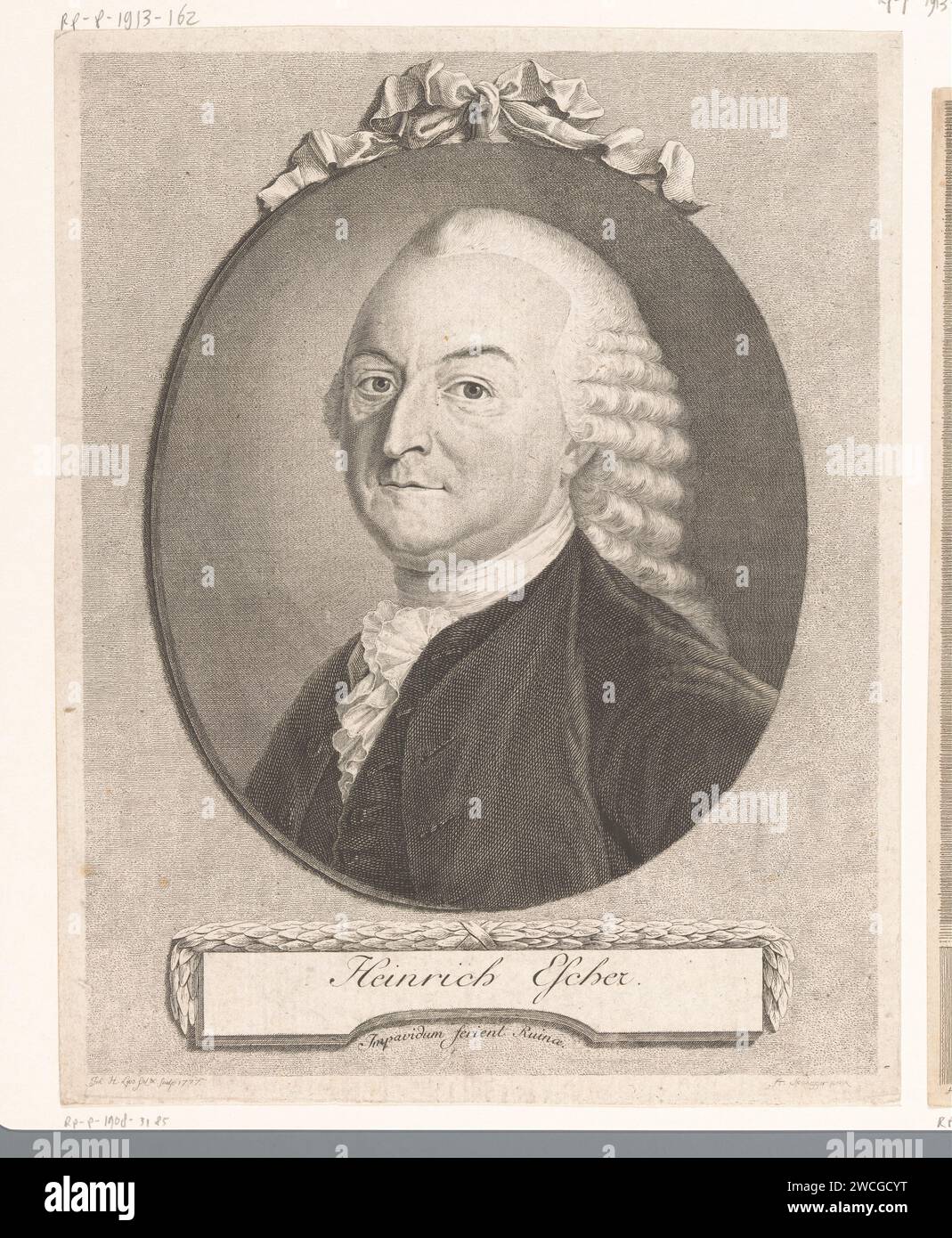 PortraT van Heinrich Escher, Johann Heinrich Lips, after Alexander ...