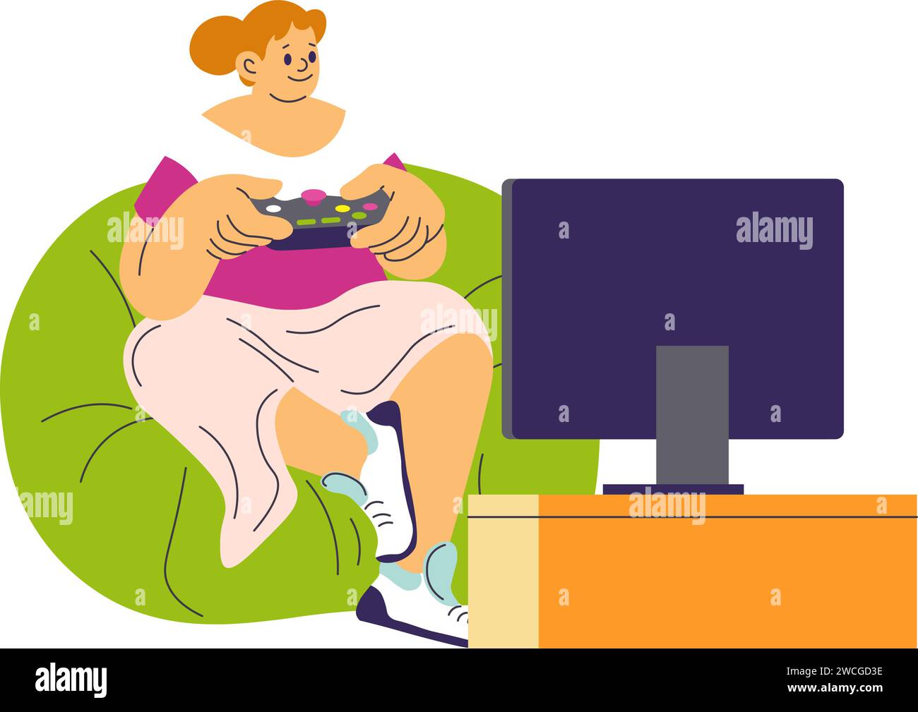 Video gaming console entertainment girl Stock Vector Images - Alamy