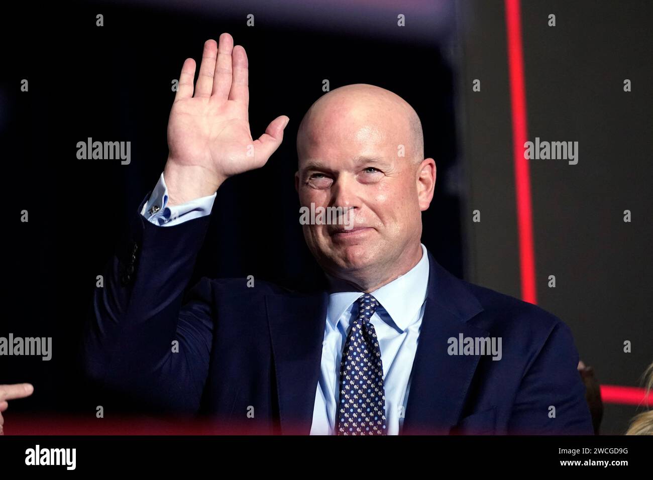 Former acting Attorney General Matt Whitaker waves as Republican ... Former acting Attorney General Matt Whitaker waves as Republican ...