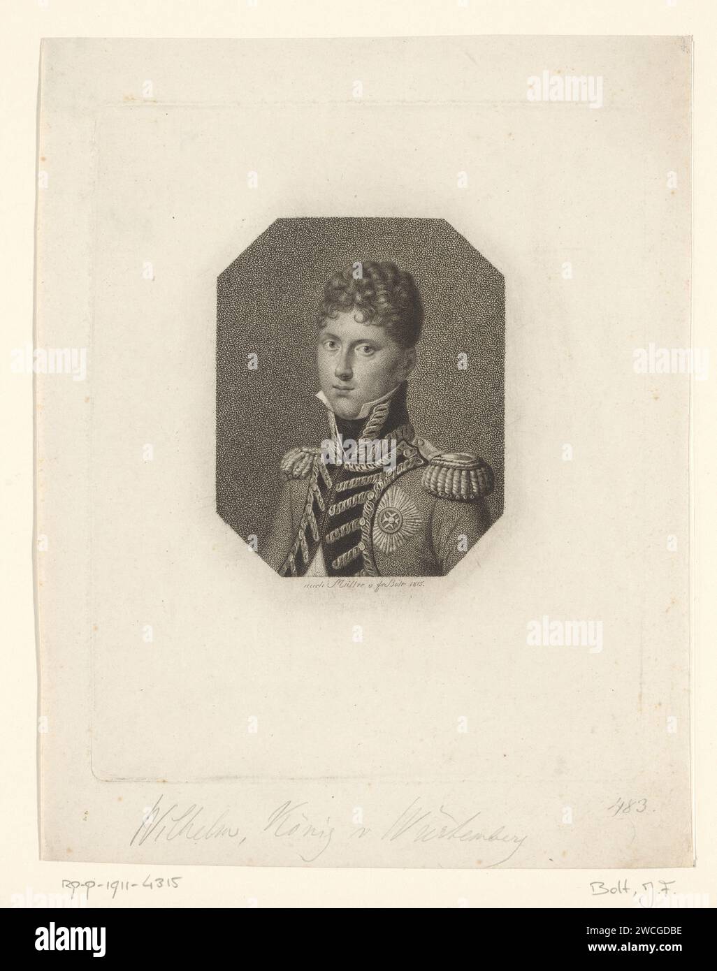 Portrait of William I, King of Württemberg, Johann Friedrich Bolt, 1792 ...