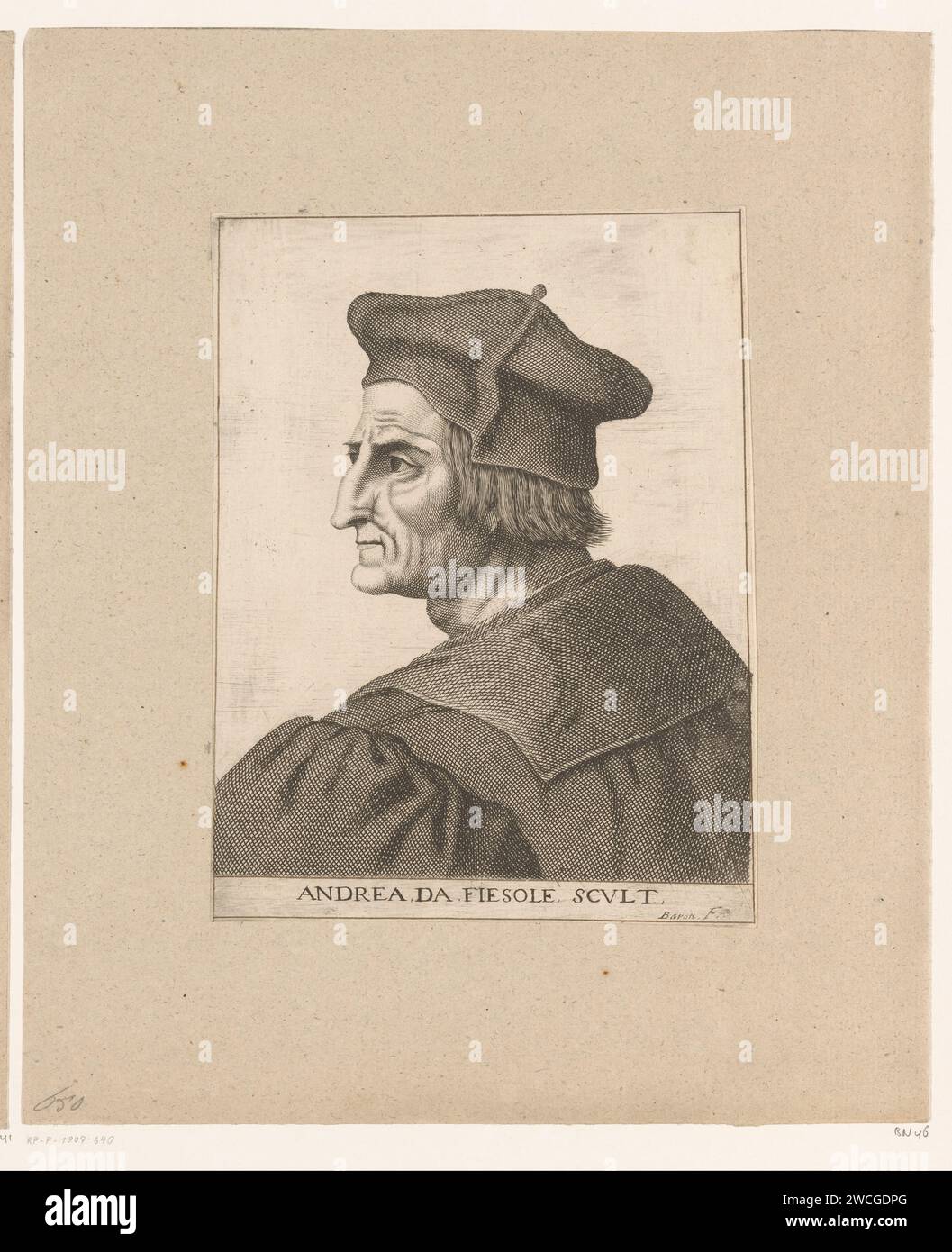 Portret Van Andrea Ferrucci, Jean Baron, 1641 - 1741 print France paper ...