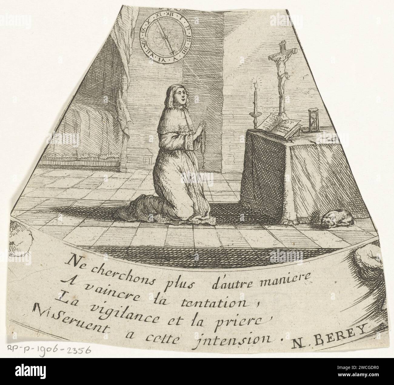 Praying Woman, Albert Flamen, 1648 - 1665 print A woman is kneeling ...