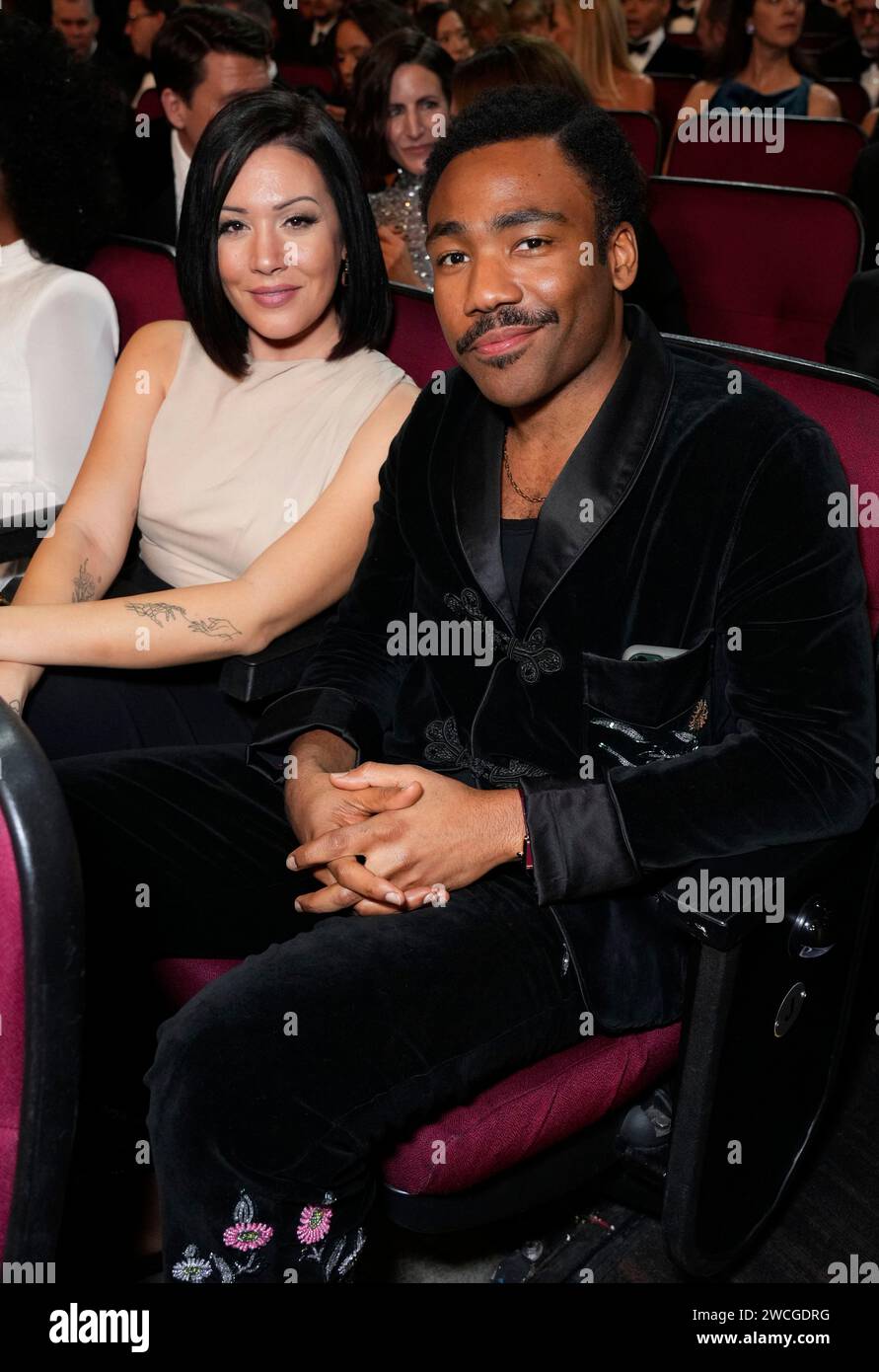 Michelle White, left, and Donald Glover at the 75th Emmy Awards on ...