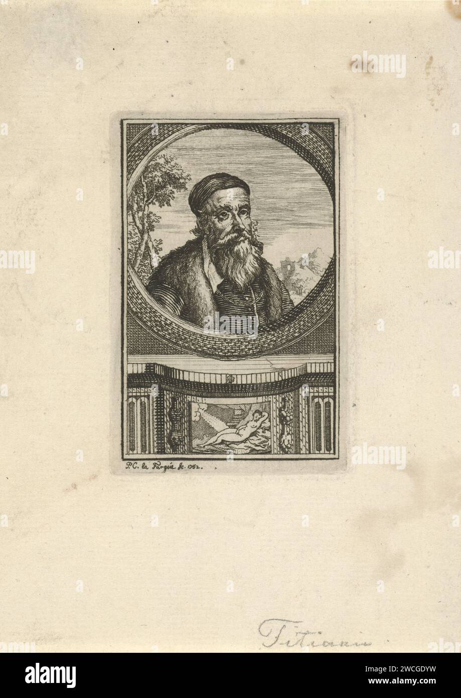 Portrait of Titian, Isaac Lodewijk La Fargue van Nieuwland, 1752 print ...
