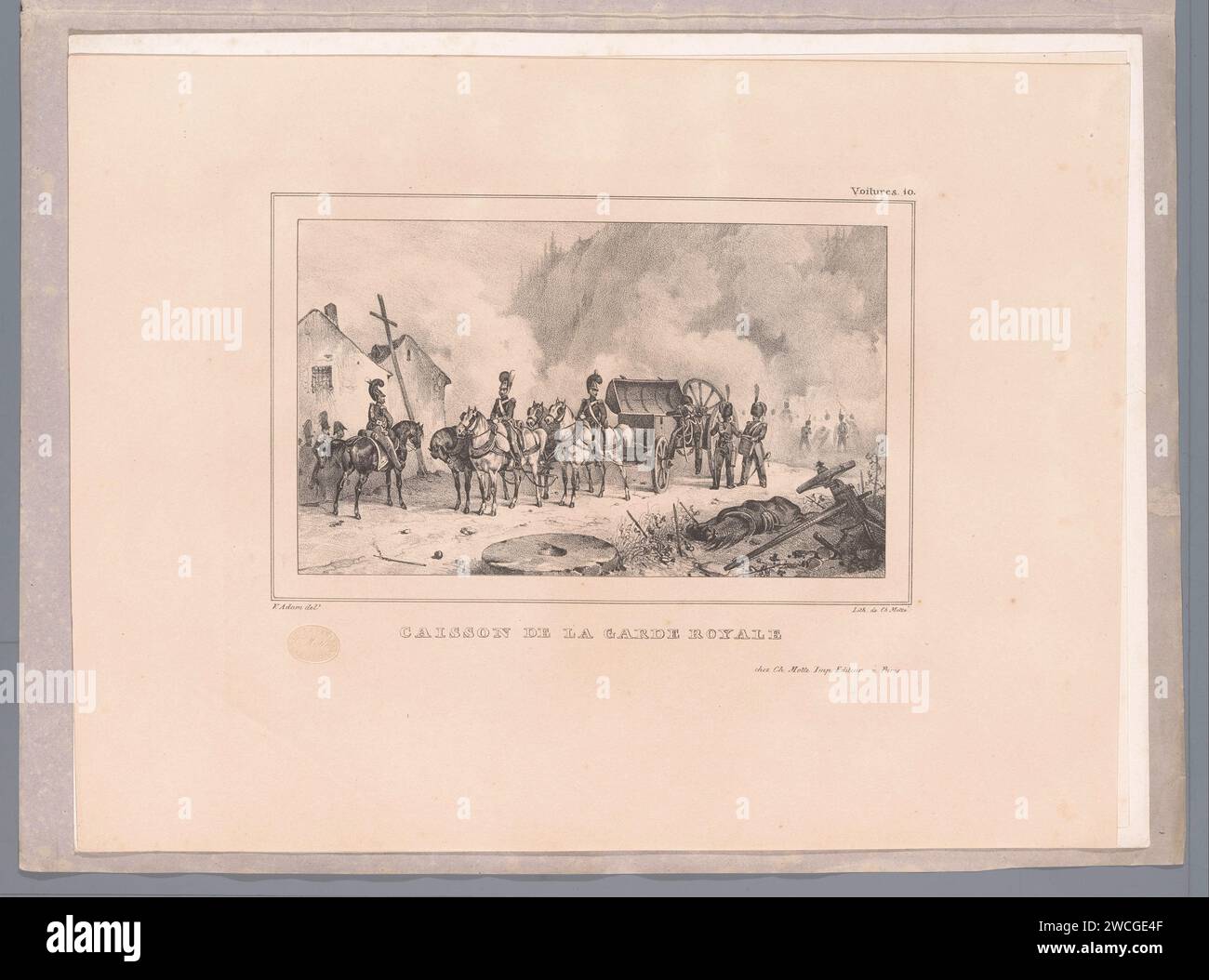 Car of the Royal Garde, Victor Adam, 1827 - 1828 print Soldiers of the ...