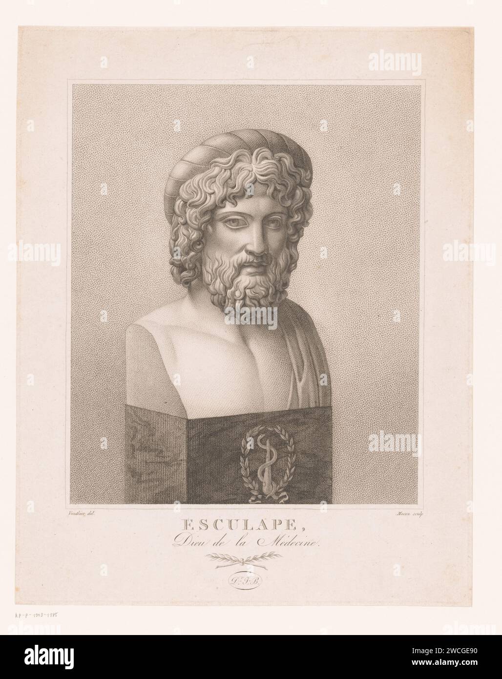 Bust van Asklepios, André Joseph Mécou, After Vauthier, 1781 - 1837 ...