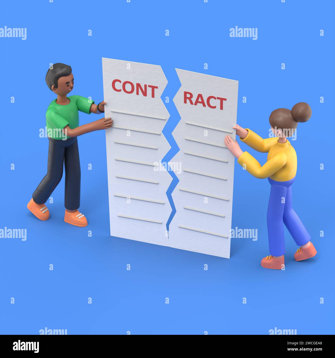 Two businessmen tear contract hi-res stock photography and images - Alamy