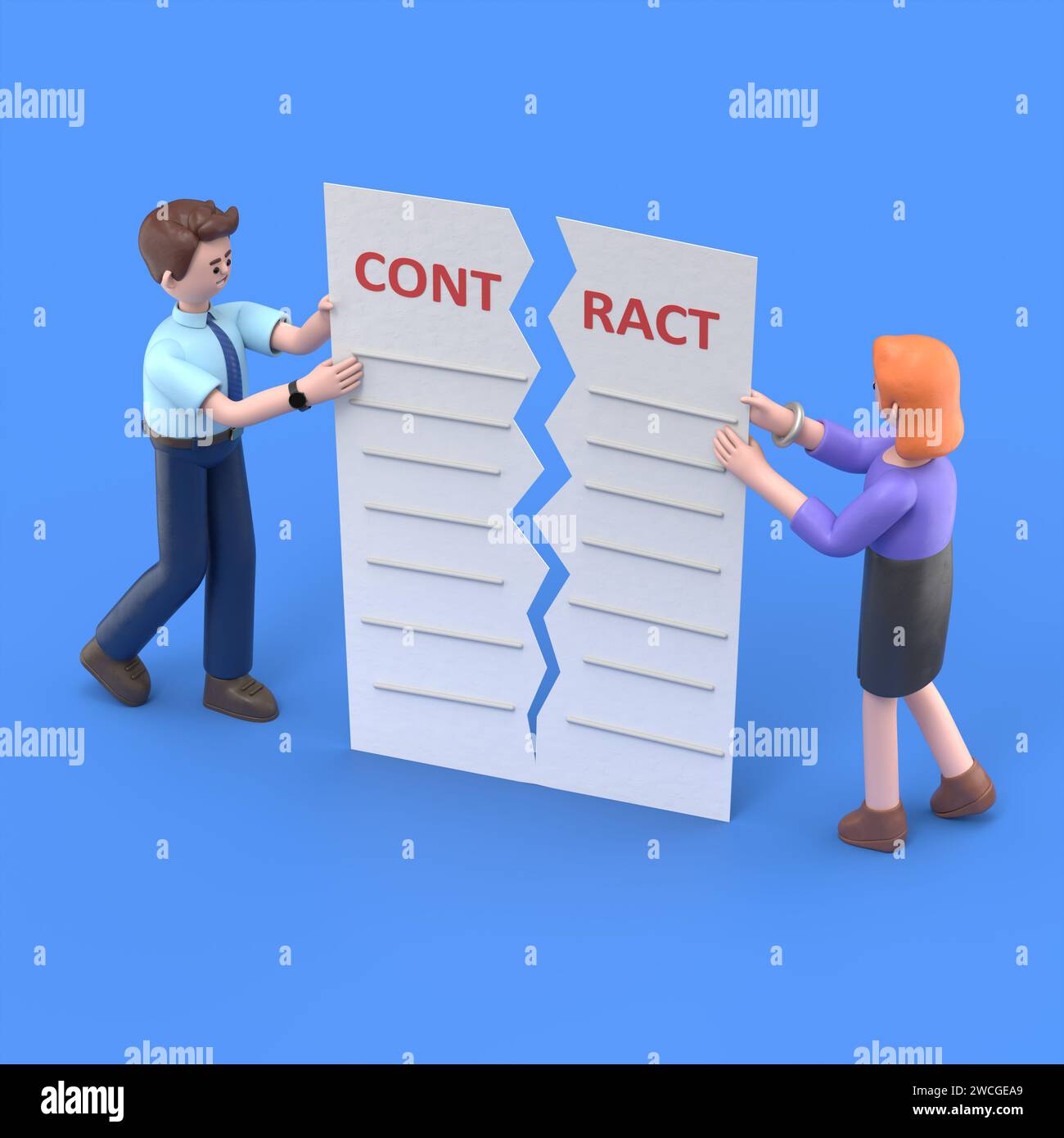 Two businessmen tear contract hi-res stock photography and images - Alamy
