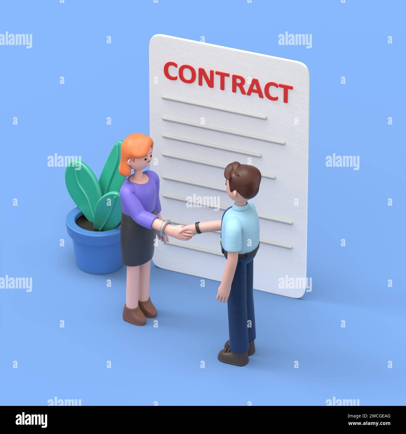 Signing contract cartoon hi-res stock photography and images - Alamy