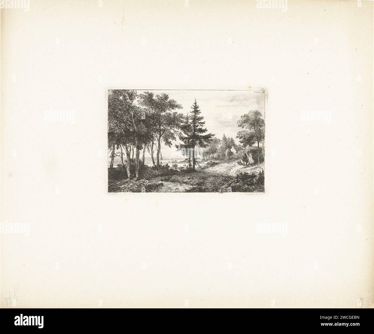 Landscape with Denneboom and Ruiter, Pieter Casper Christ, c. 1860 - c ...