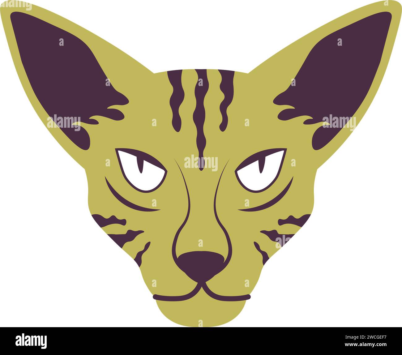 Magic occult cat head, mystic spiritual symbol Stock Vector Image & Art ...