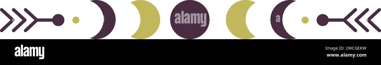 Mysticism and symbolism, moon phases and eclipse Stock Vector Image ...