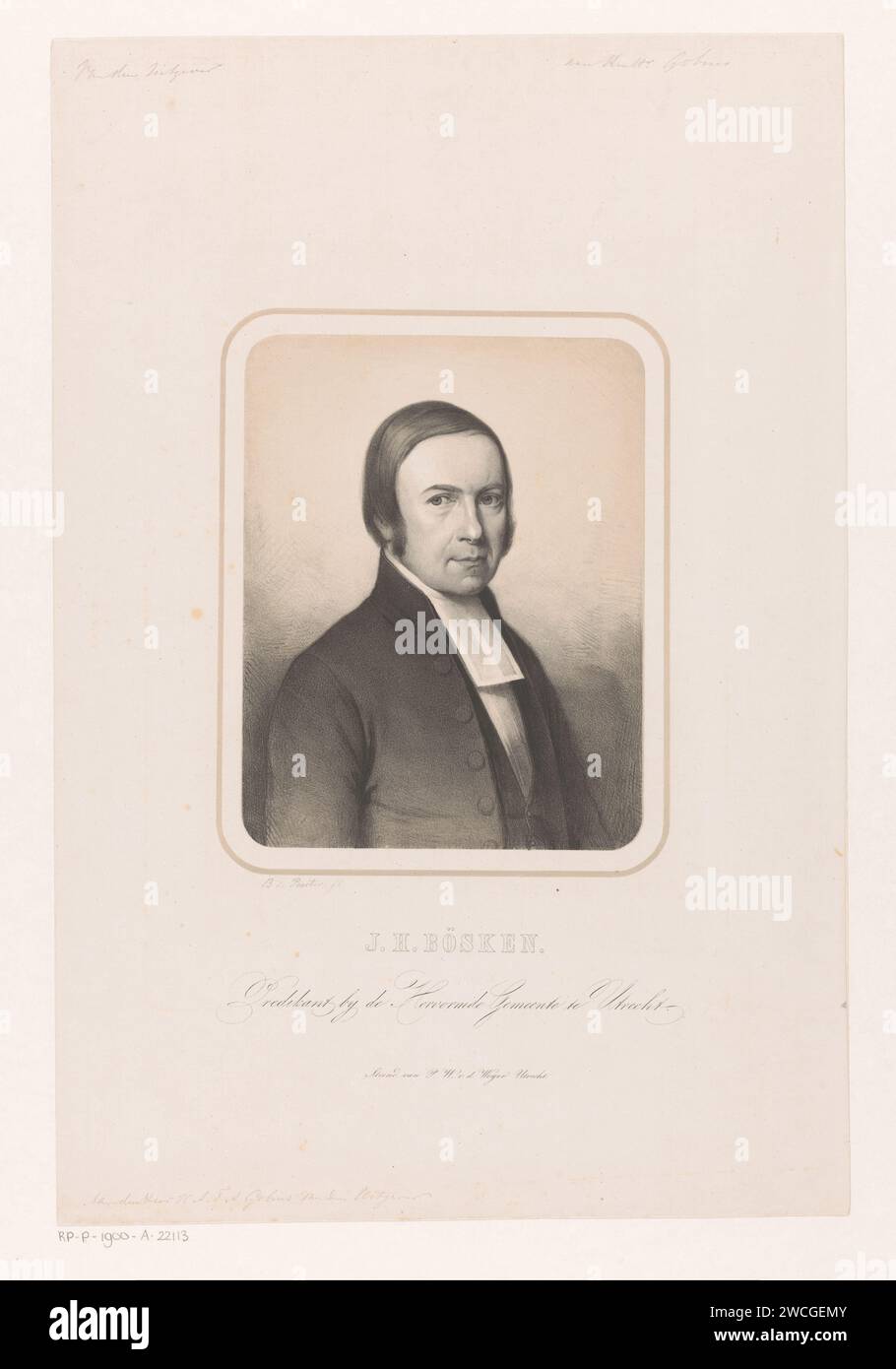 Portrait of Johan Herman Bösken, Bastiaan de Poorter (Possible), 1845 ...