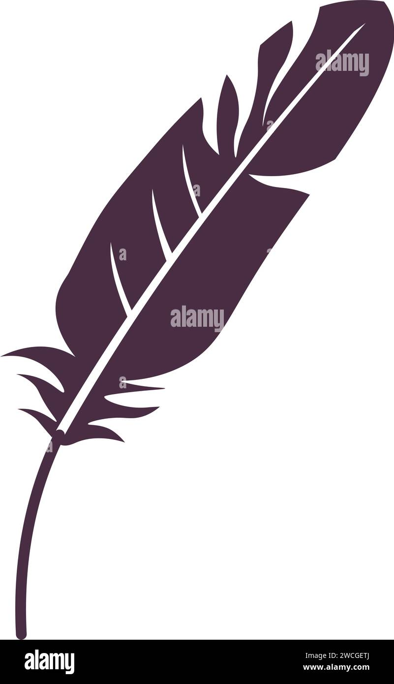 Bird or chicken feather, plumelet of animal vector Stock Vector Image ...