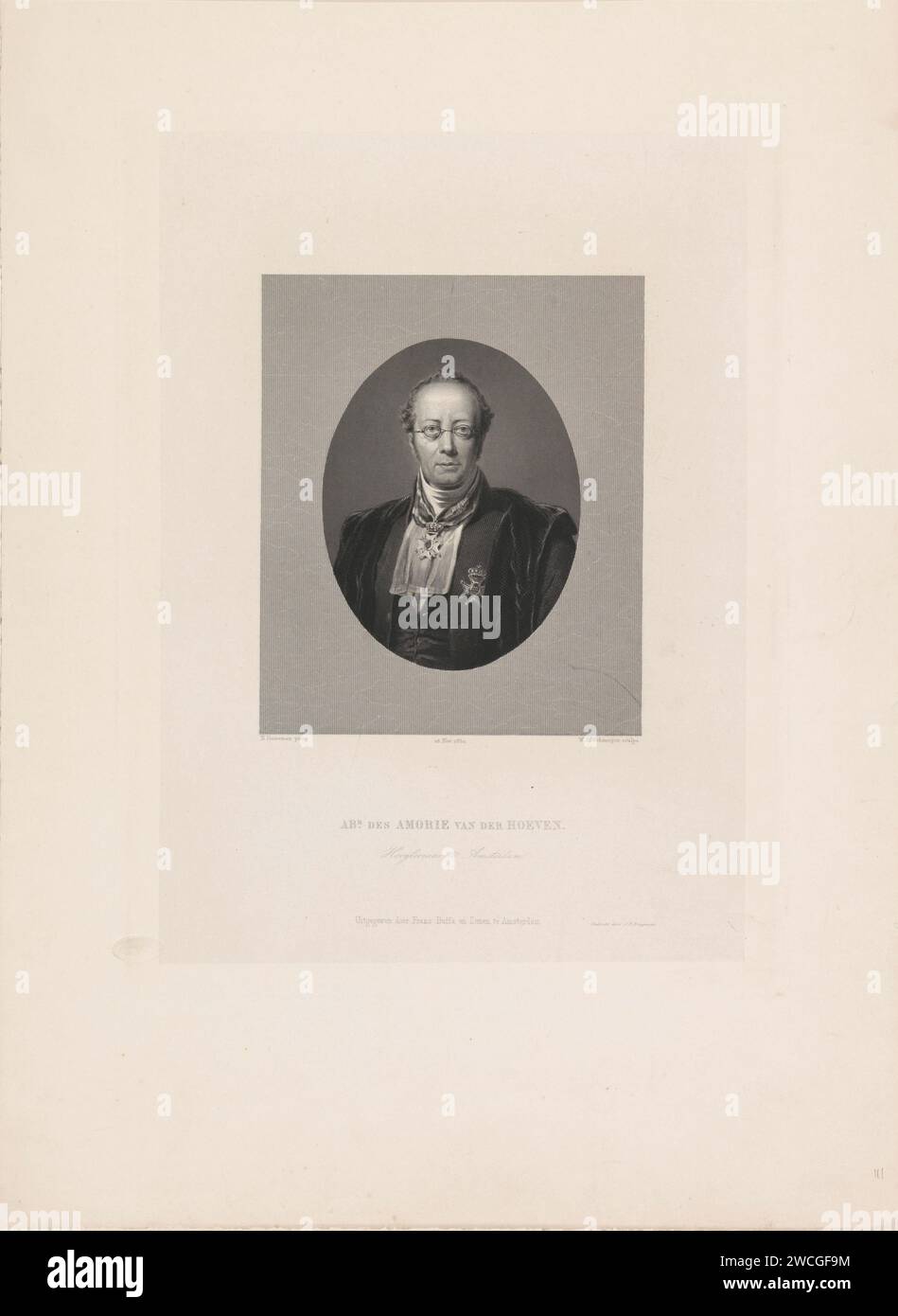 Portrait of Abraham des Amorie van der Hoeven, Willem Frederik Wehmeyer, after Nicolaas Pieneman ...