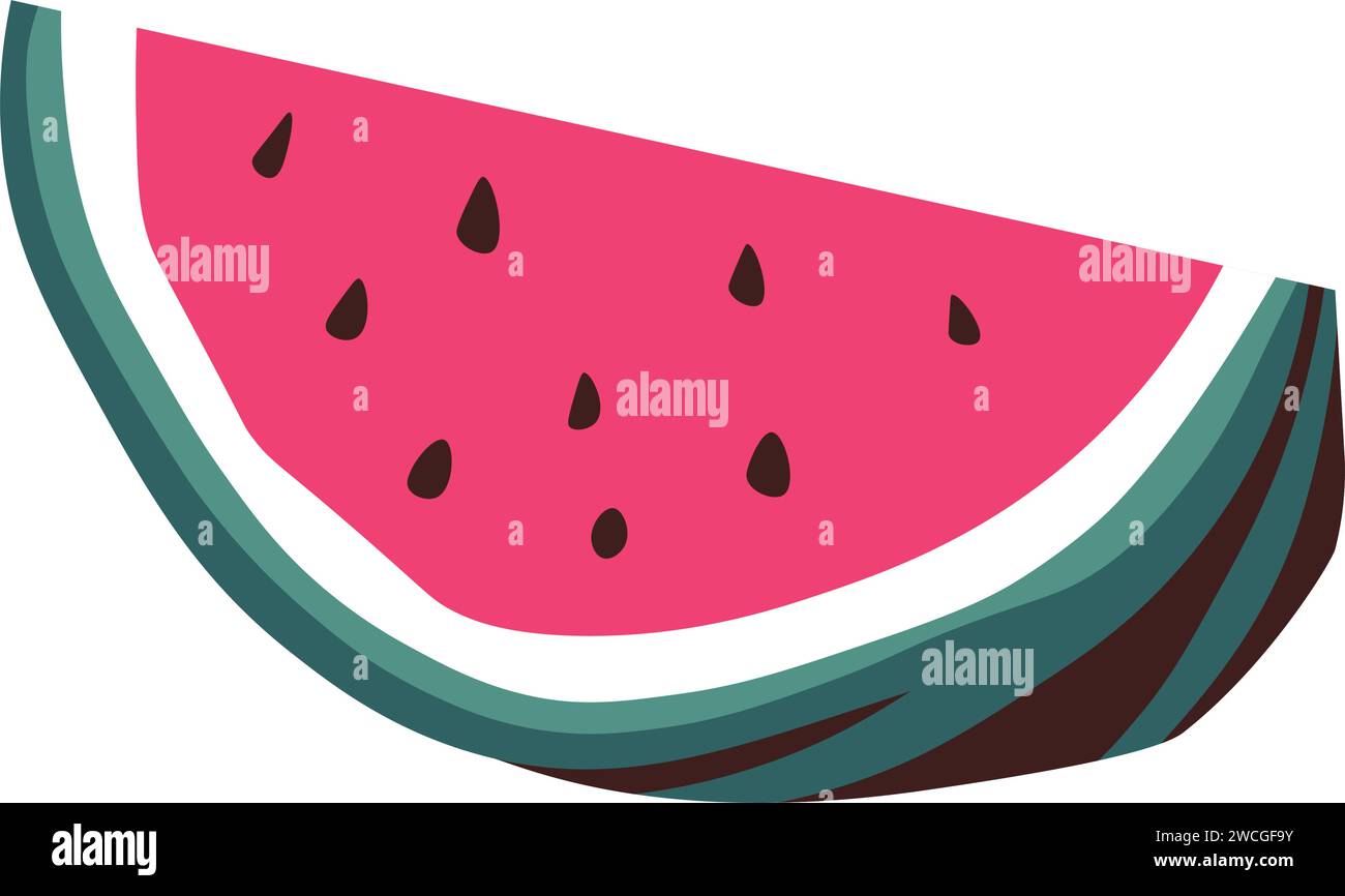 Slice of fresh watermelons with seeds, vector Stock Vector Image & Art ...