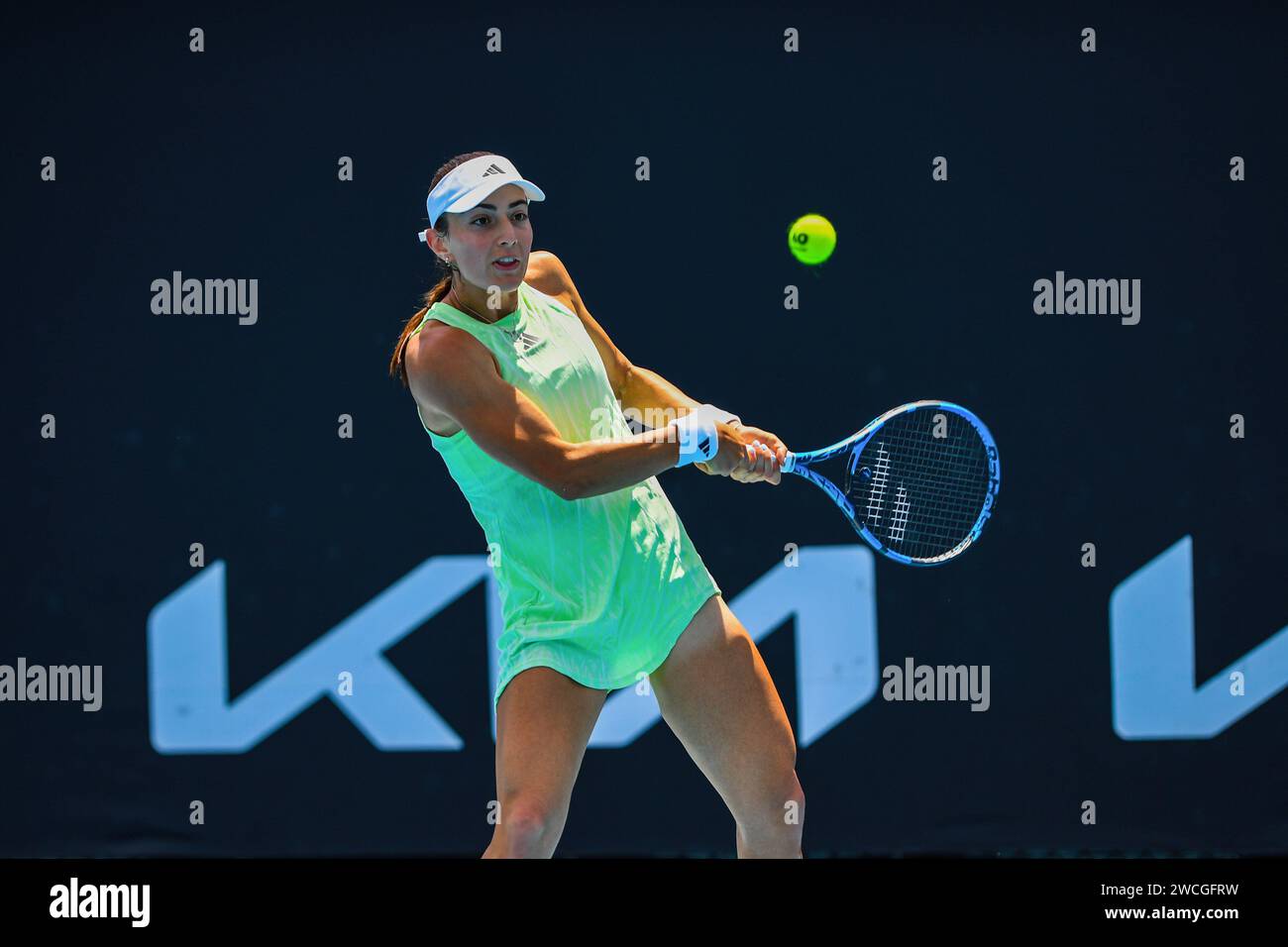 Melbourne, Australia. 14th Jan, 2024. Elina Avanesyan plays against ...