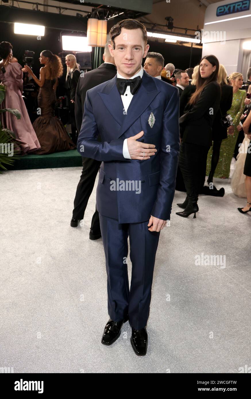 Chris Perfetti walks the red carpet at the 75th Emmy Awards on Monday ...