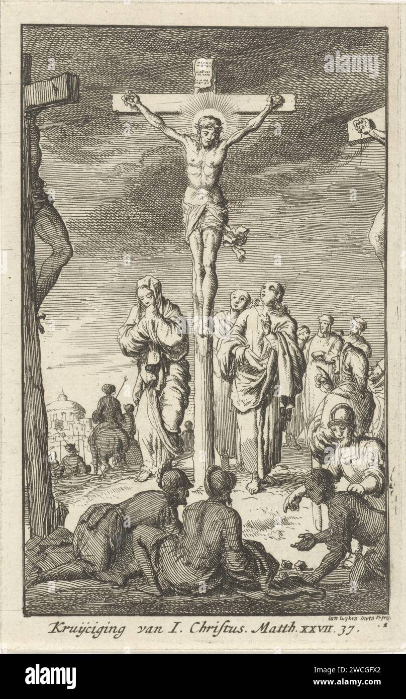 Crucifixion of Christ, Jan Luyken, 1681 print Amsterdam paper etching the crucifixion of Christ ...