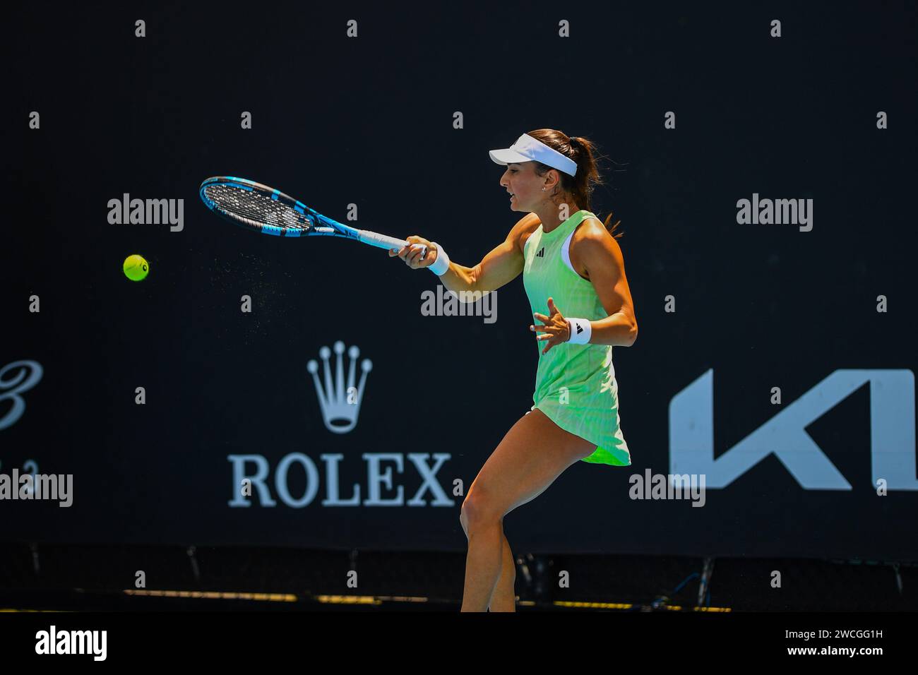 Melbourne, Australia. 14th Jan, 2024. Elina Avanesyan plays against ...