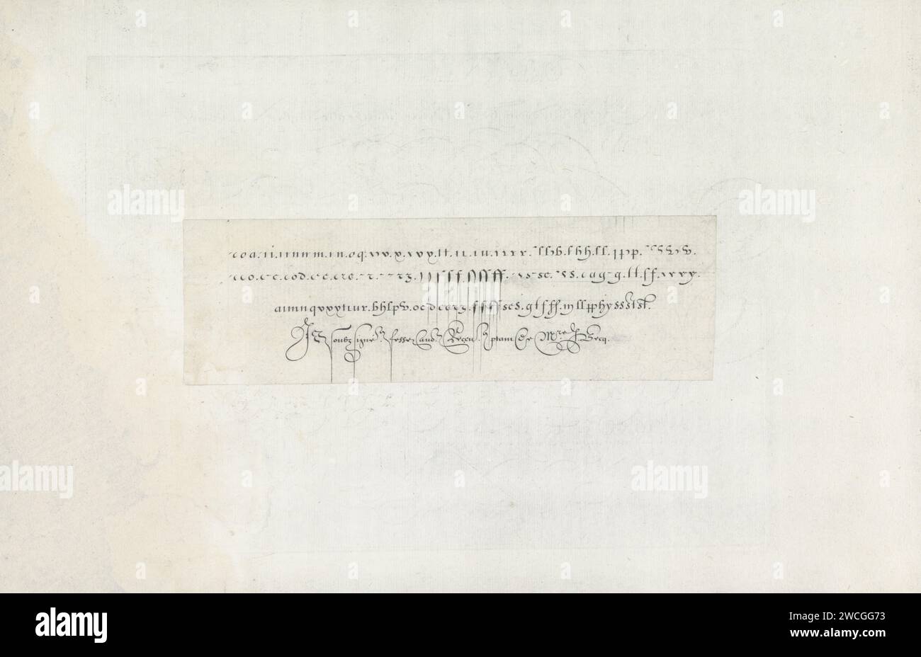 Design of a writing example: the French letter, 1605 drawing ...