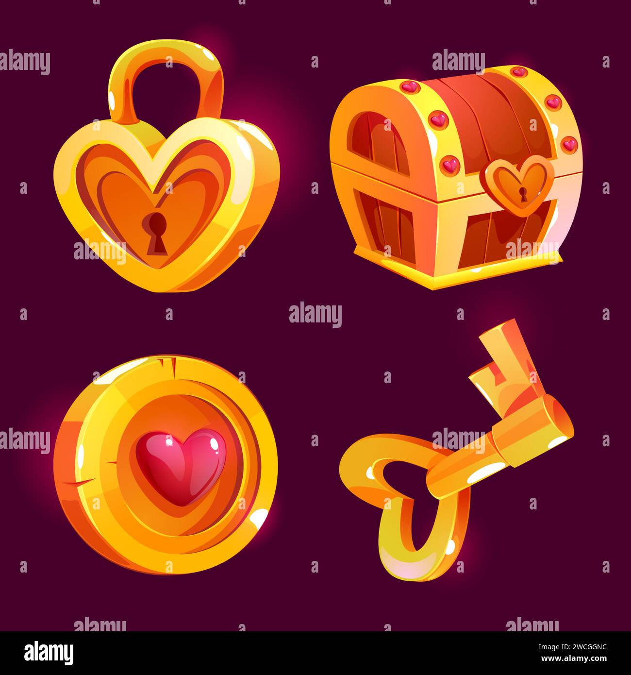 Game cartoon icon set with heart shaped elements. Vector illustration ... Game cartoon icon set with heart shaped elements. Vector illustration ...