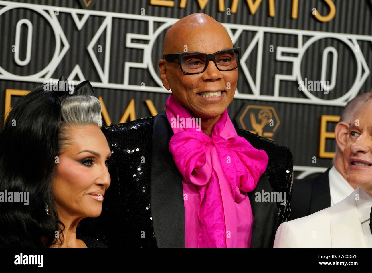 The team from "RuPaul's Drag Race" poses for a Red Carpet portrait at ...