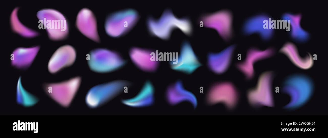 Blur abstract shape with gradient fluid color. Vector illustration set ...
