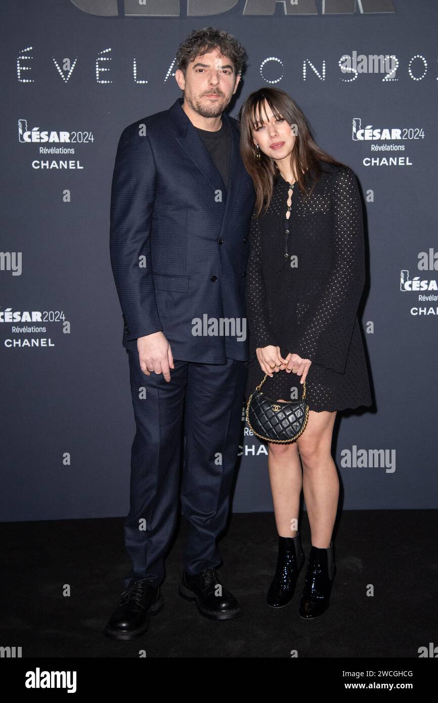 Paris, France. 15th Jan, 2024. Damien Bonnard and Kim Higelin attending ...