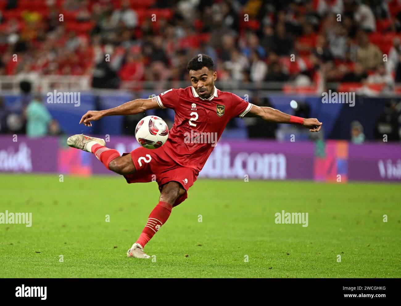 Doha, Qatar. 15th Jan, 2024. Yakob Sayuri of Indonesia shoots during ...