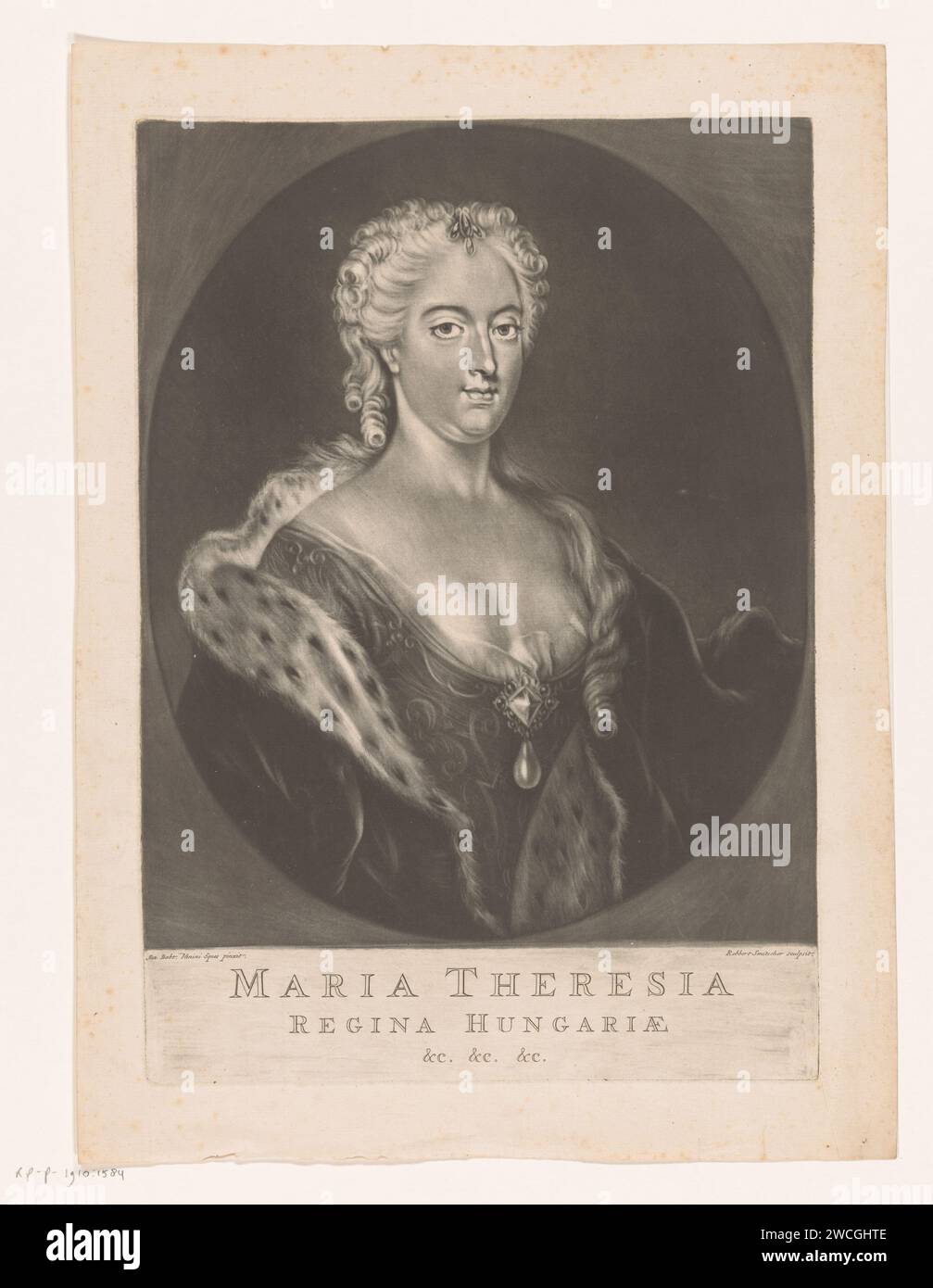 Portrait of Maria Theresia, Roman -German Keizerin, Robert Smitscher ...