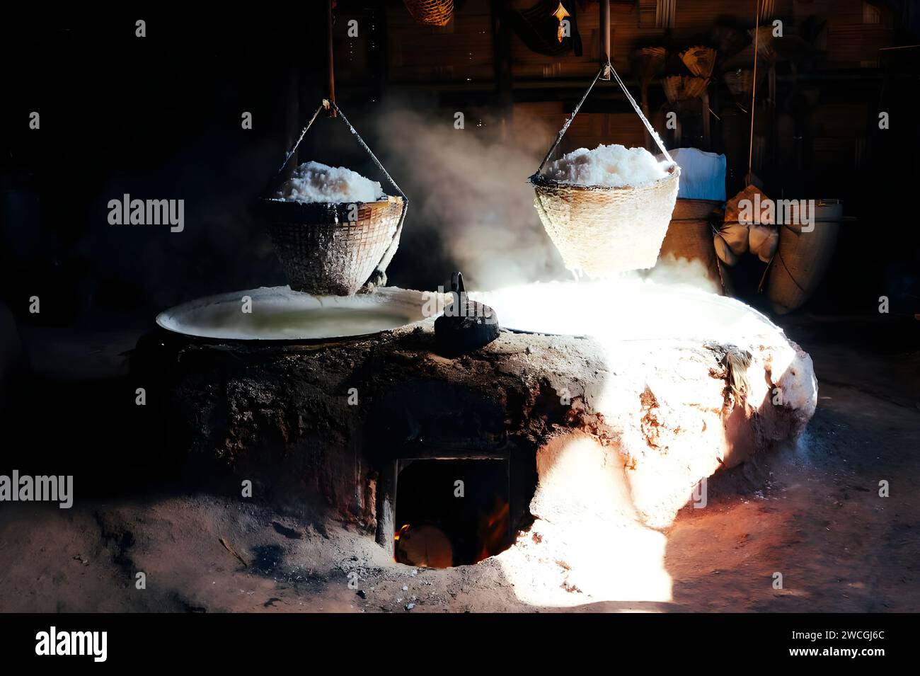 Selective Salt In Basket Is Hungover Stove Is Product Of Salty Water ...