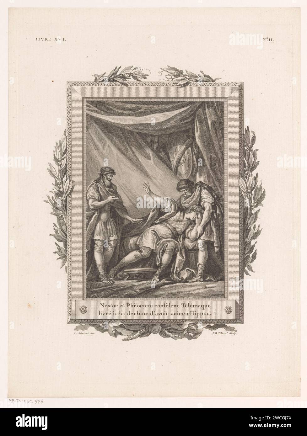 Telemachus comforted by Nestor and Philoctetes, Jean-Baptiste Tilliard ...