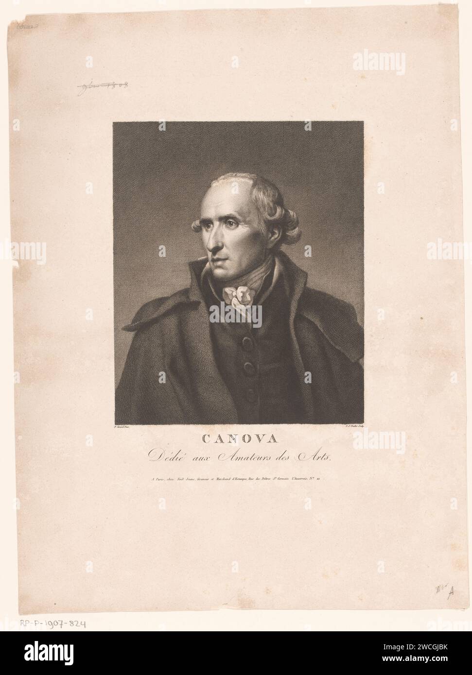 Portret van Antonio Canova, Charles Simon Pradier, After François ...