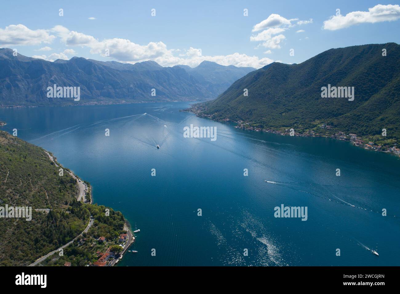 Drone view kotor bay coastal hi-res stock photography and images - Alamy