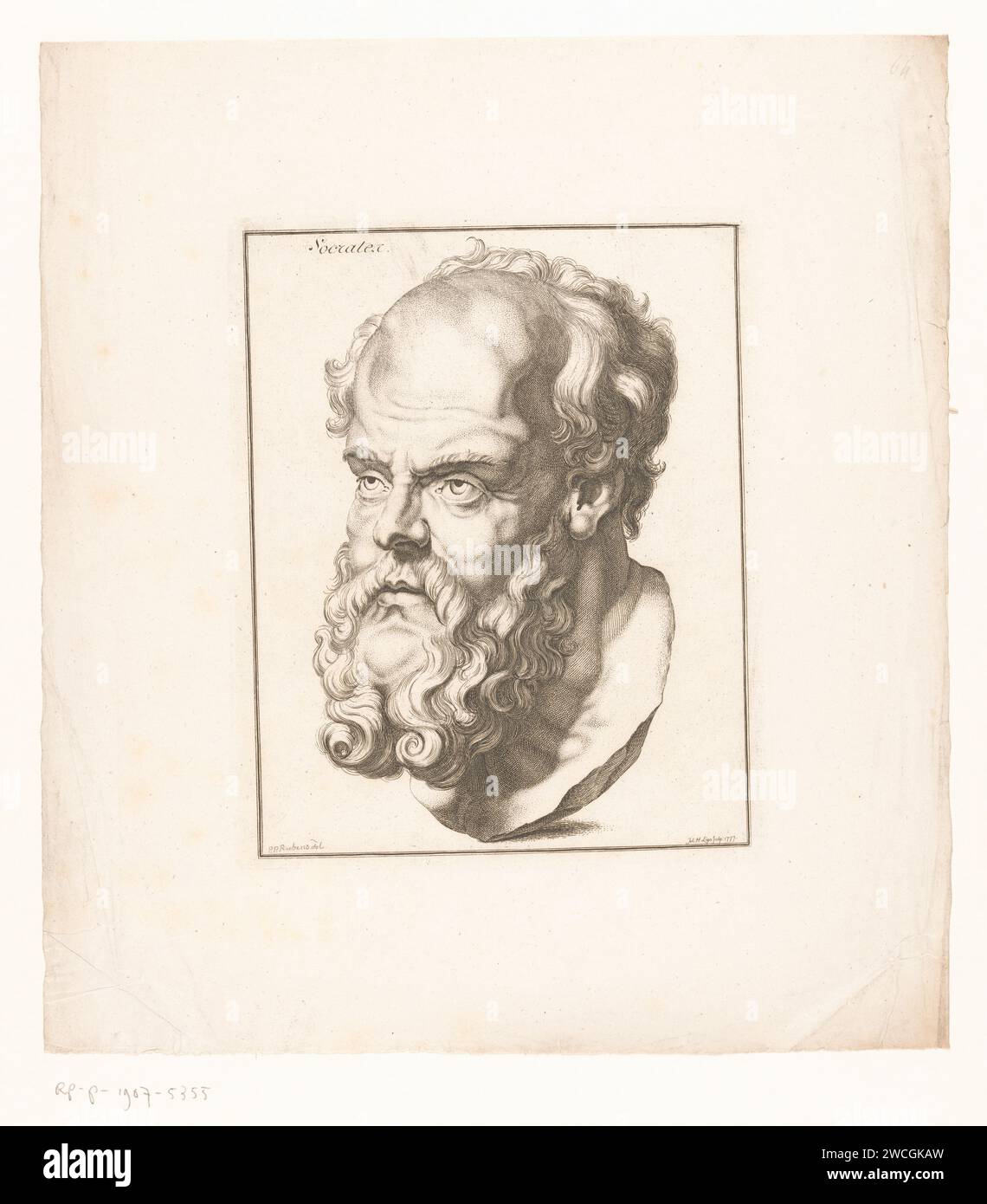Portret van Socrates, Johann Heinrich Lips, after Peter Paul Rubens ...