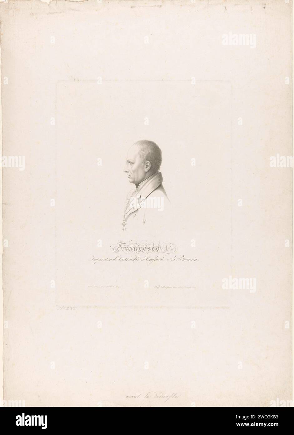Portrait of Frans II Josef Karel, Roman -German Keizer, Raphael Morghen ...